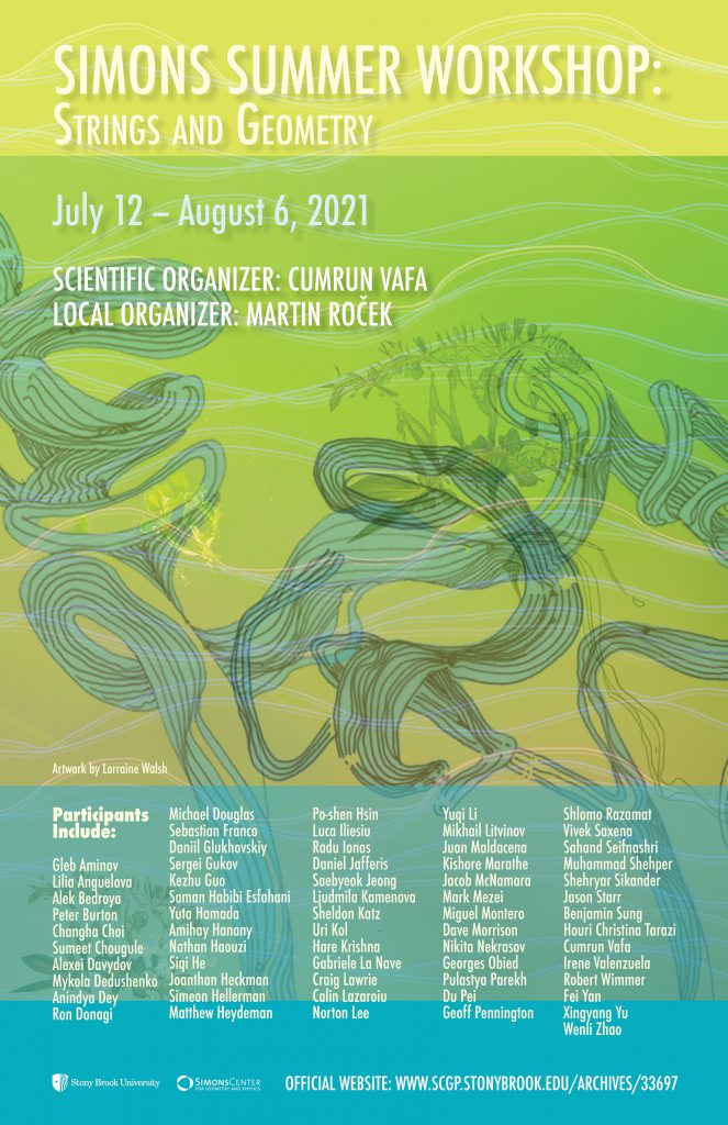 Simons Summer Workshop: Strings and Geometry July 12 – August 6, 2021 ...