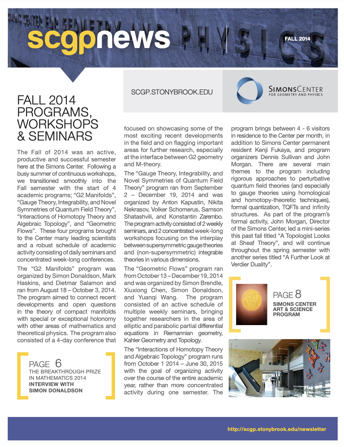 SCGP News, Volume IV – SCGP