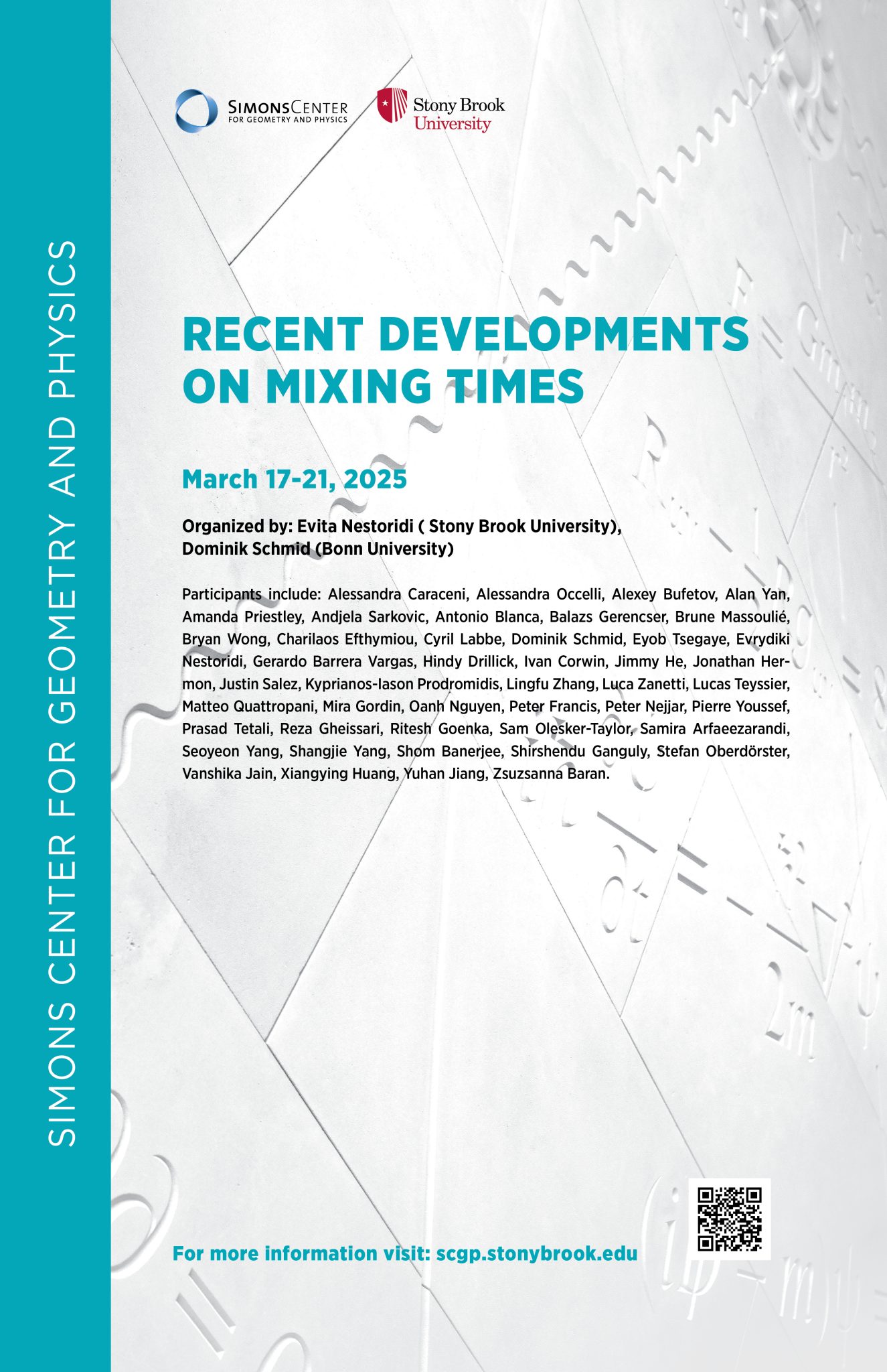 Recent Developments on Mixing Times: March 17-21, 2025 – SCGP